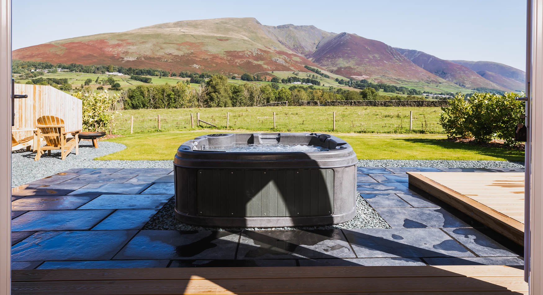 Five Exclusive Mountain View hot tub Cabins at Burns Farm near Keswick including Bleaburry ...